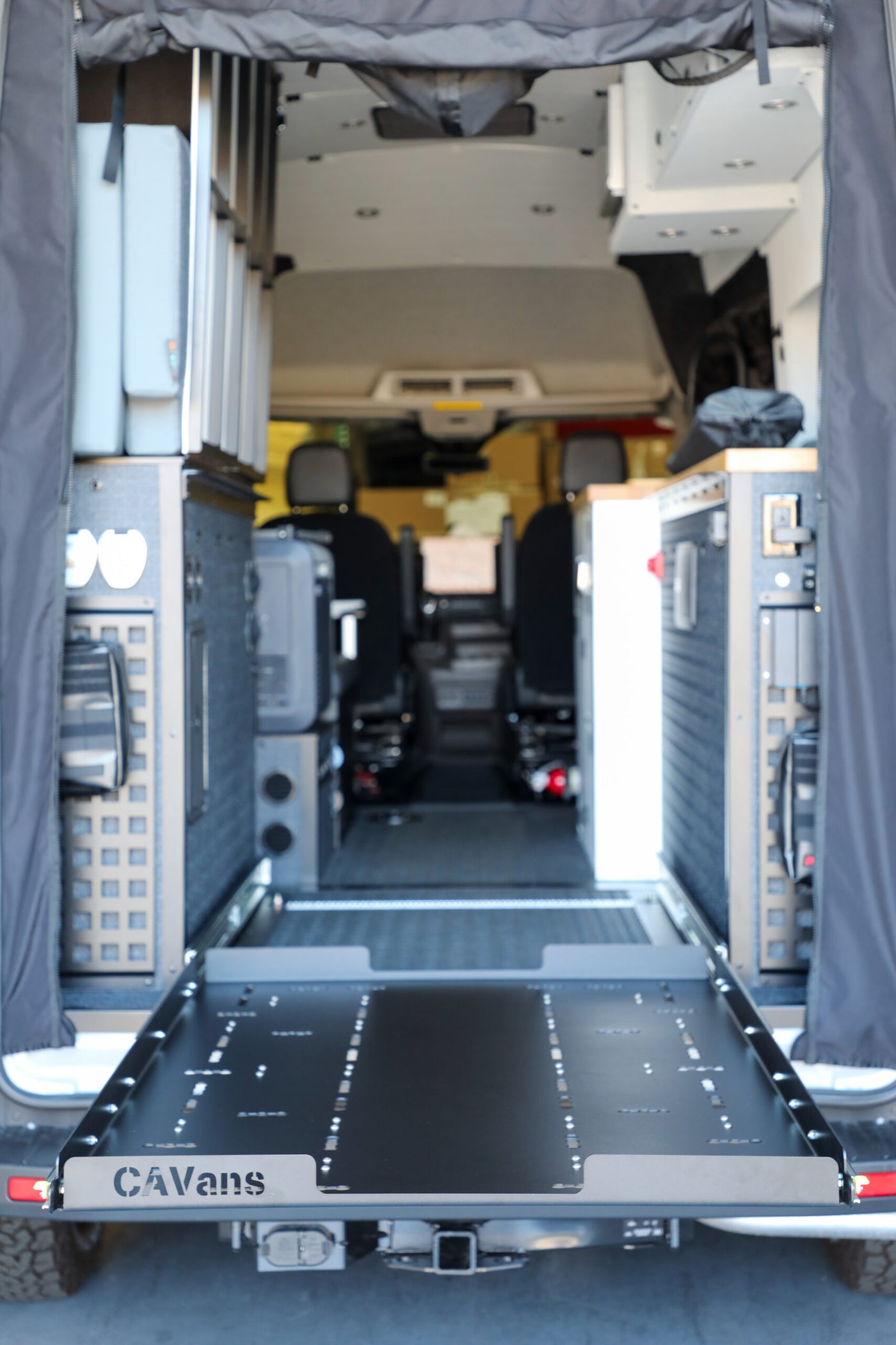 Garage Slide Out Deck for Grit Overland Vans | Canyon Adventure Vans